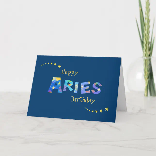 Fun ARIES Zodiac Sign Birthday Greeting Card | Zazzle
