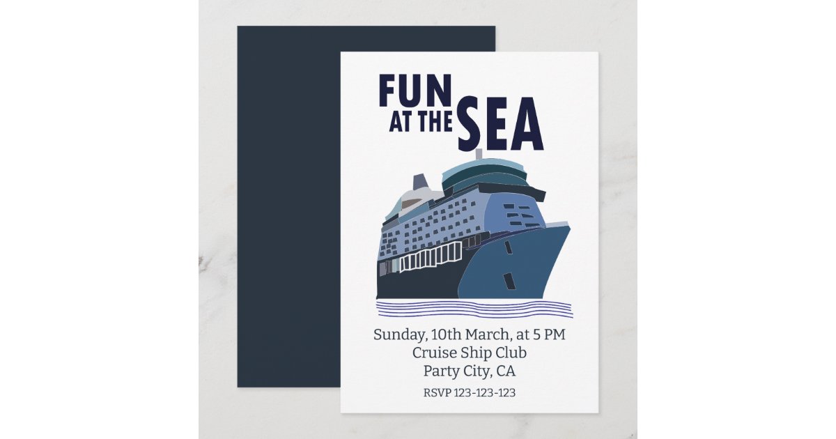 Fun At The Sea Cruise Ship Party Invitation | Zazzle