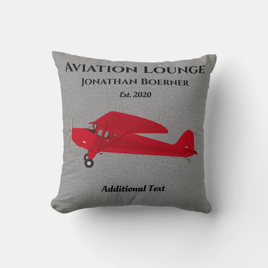 Fun Aviation Lounge Vintage Airplane Throw Pillow | Zazzle