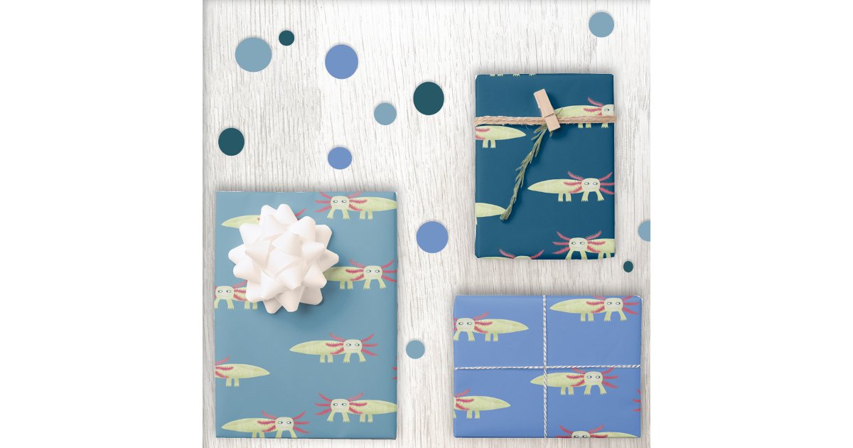 Fun Axolotl Wrapping Paper Sheets | Zazzle