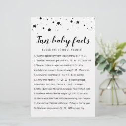 Fun Baby Facts Game with Answers Baby Shower party | Zazzle