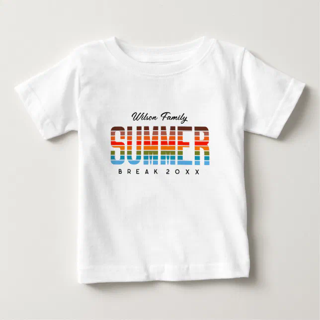 Fun Baby Summer Sunset Beach Family Vacation T-Shirt | Zazzle