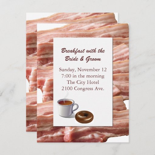 Fun Bacon Wedding Breakfast Invitation | Zazzle