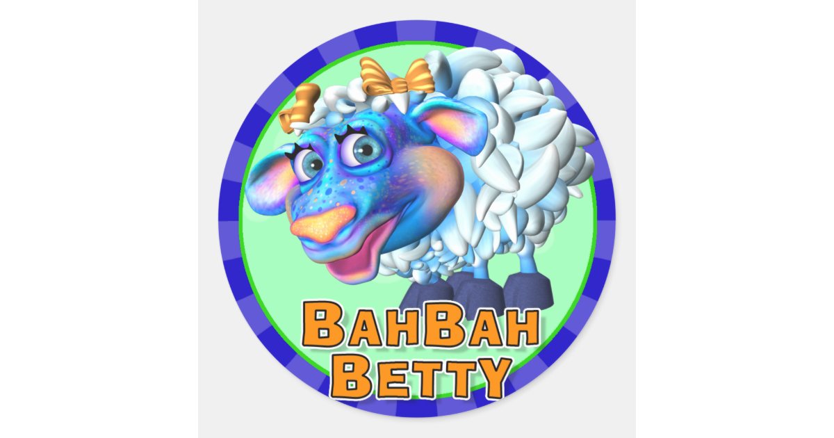 Fun Bah Bah Betty Stickers | Zazzle