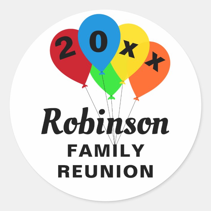 Fun Balloon Design Family Reunion Classic Round Sticker | Zazzle.com