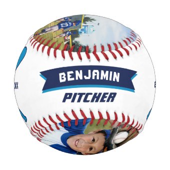 Fun Baseball Player Number & Name Photo Collage | Zazzle