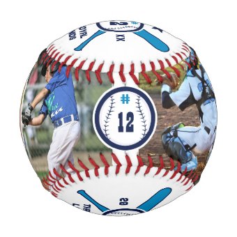 Fun Baseball Player Number & Name Photo Collage | Zazzle