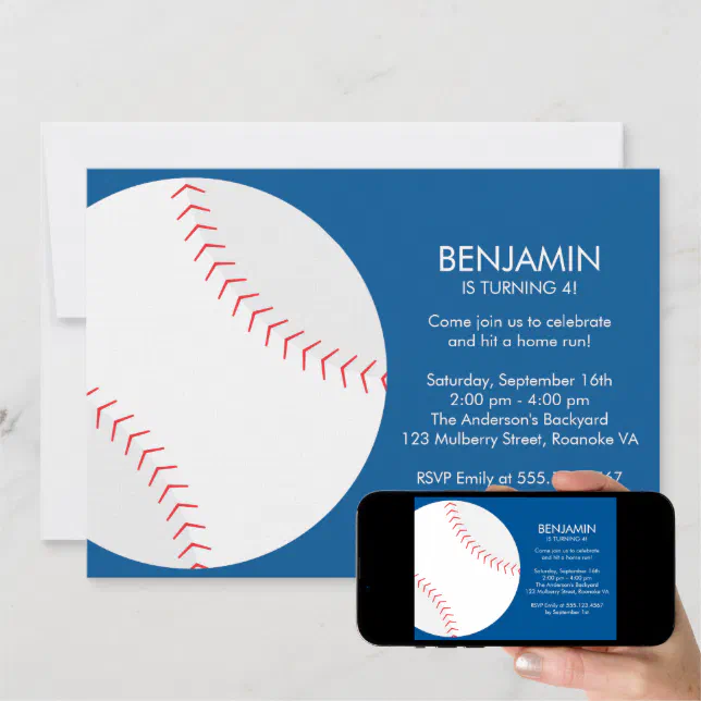 Fun Baseball Themed Birthday Invitation | Zazzle
