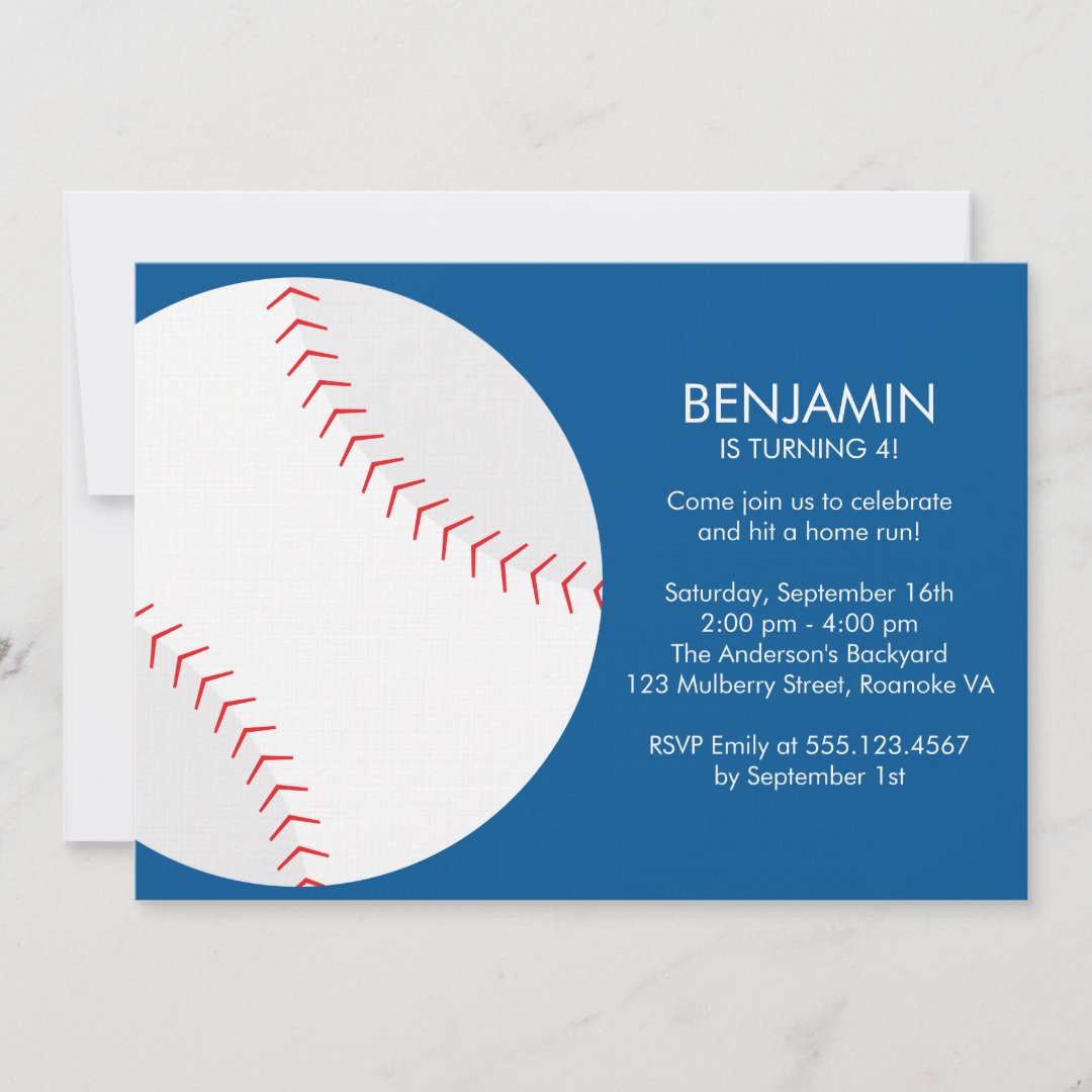 Fun Baseball Themed Birthday Invitation | Zazzle