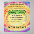 Fun Be the Nice Kid Inspirational School Poster | Zazzle