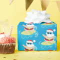 Fun beach surfing Christmas Santa wrap party Wrapping Paper | Zazzle