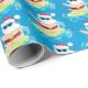 Fun beach surfing Christmas Santa wrap party Wrapping Paper | Zazzle
