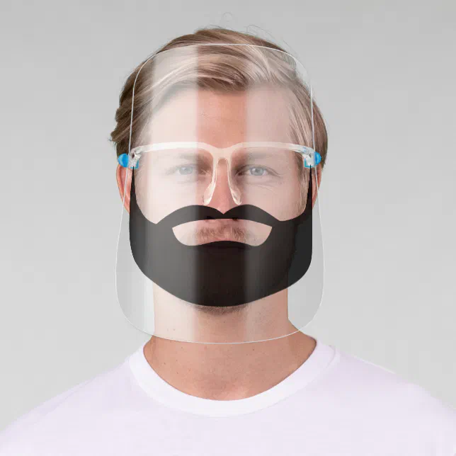 Fun Beard Facial Hair Funny Face Shield | Zazzle
