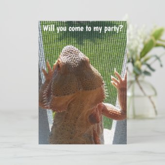 Fun Bearded Dragon Birthday Party Invitation | Zazzle