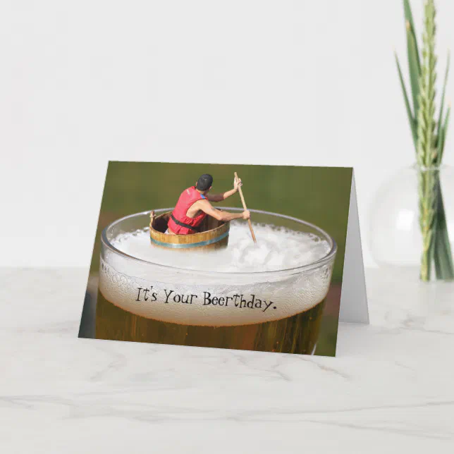 Fun beerthday birthday beer drinker greeting card | Zazzle