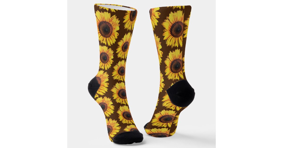 Fun Big Sunflower Art Socks | Zazzle