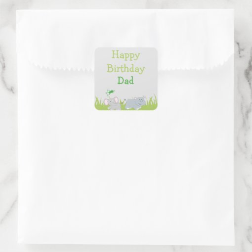 Fun birthday dad square sticker | Zazzle