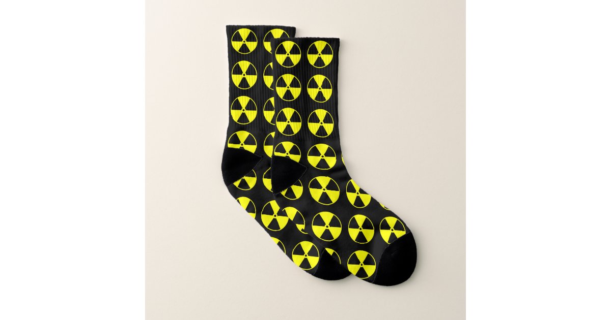 Fun Black and Yellow Radiation Symbol Socks | Zazzle