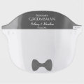 Fun Black Bow Tie Groomsman Wedding Face Shield | Zazzle