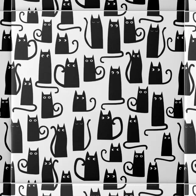 Fun Black Cat Ceramic Tile | Zazzle