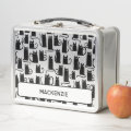 Fun Black Cat Personalized Custom Name Metal Lunch Box | Zazzle