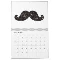 FUN BLACK GLITTER MUSTACHE CALENDAR | Zazzle