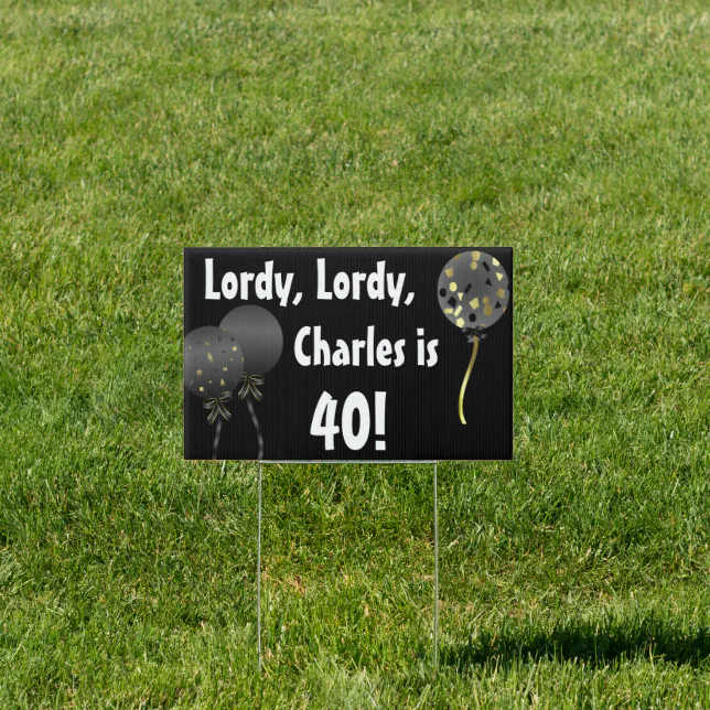 Fun Black Over The Hill Birthday Yard Sign | Zazzle