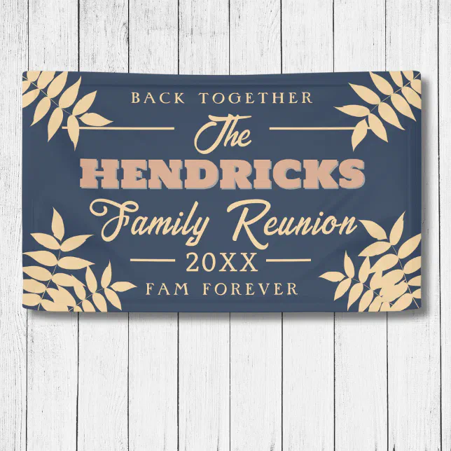 Fun, blue Family Reunion welcome Banner | Zazzle