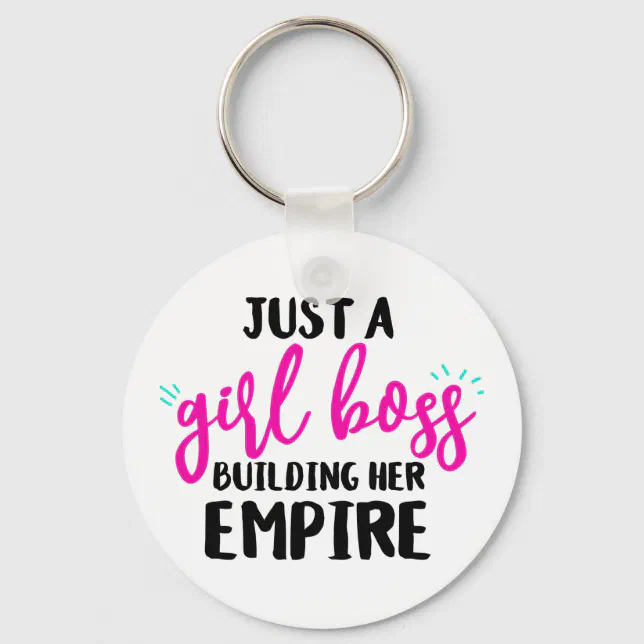 FUN, BOLD GIRL BOSS GIRLY TYPOGRAPHY KEYCHAIN | Zazzle