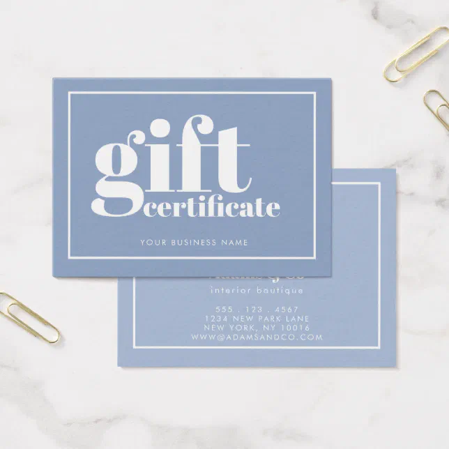 Fun Bold Typography Two Tone Gift Certificate | Zazzle