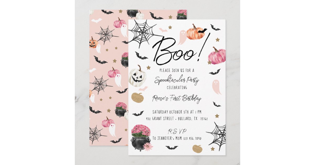 Fun Boo! Spooktacular Halloween Birthday Party Invitation | Zazzle