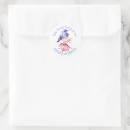 Fun Bookplate Watercolor Bluebird Bird Art | Zazzle