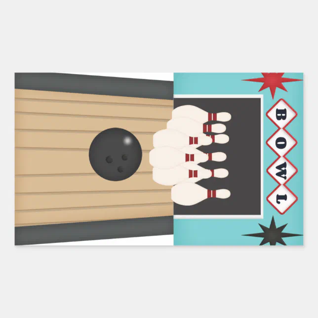 Fun Bowling Lane sports sticker | Zazzle