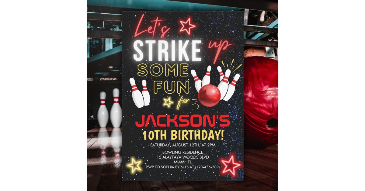 Fun Bowling party for Kids Invitation | Zazzle