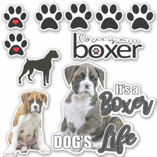 Fun Boxer Dog Stickers | Zazzle