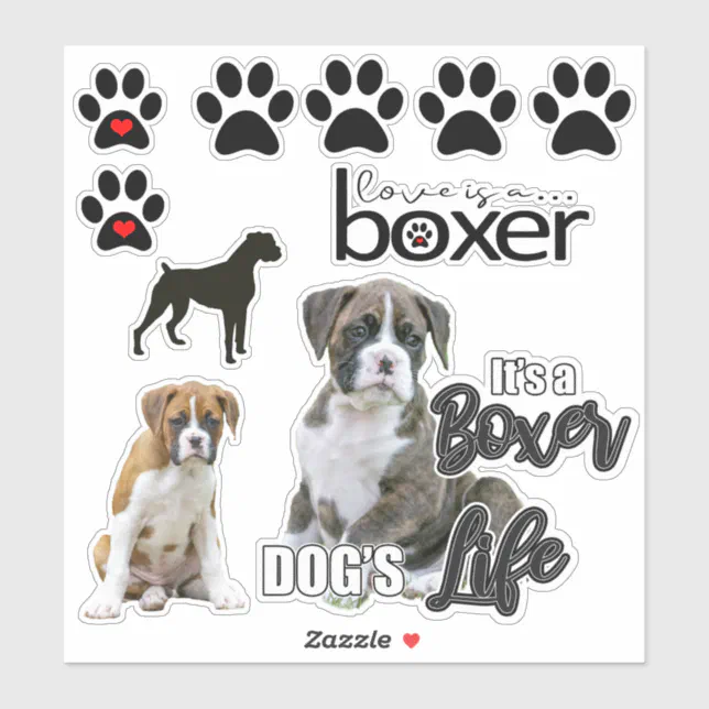 Fun Boxer Dog Stickers | Zazzle