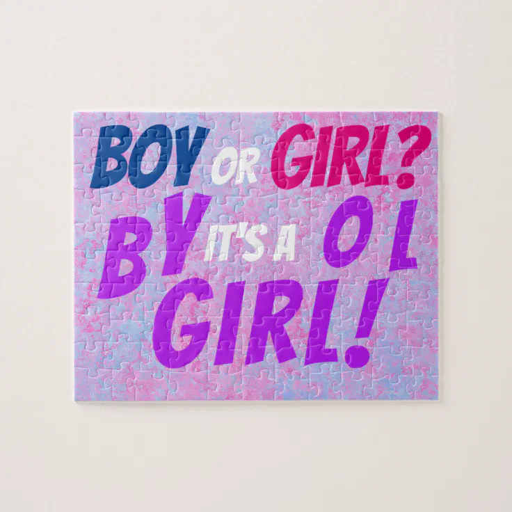 Fun "Boy or Girl?" Gender Reveal Jigsaw Puzzle | Zazzle