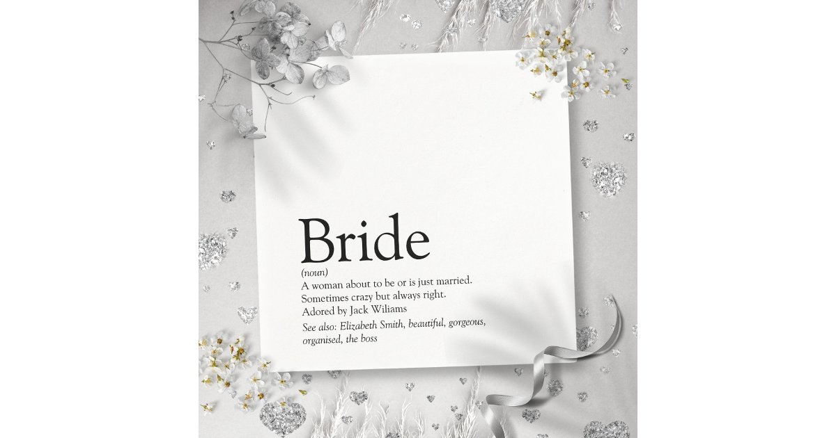 Fun Bride Definition, Bridal Shower Modern Napkins | Zazzle