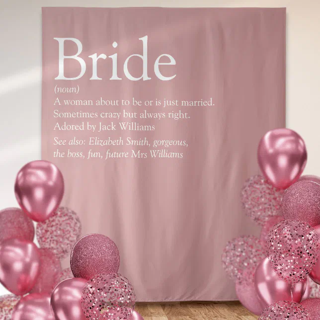 Fun Bride Definition Bridal Shower Photo Tapestry | Zazzle