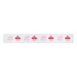 Fun, Bright Pink Cupcake - Grosgrain Ribbon | Zazzle