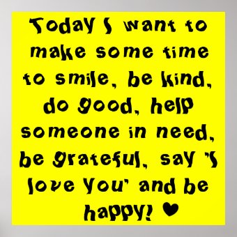 Fun Bright Yellow Motivational Quote Poster | Zazzle