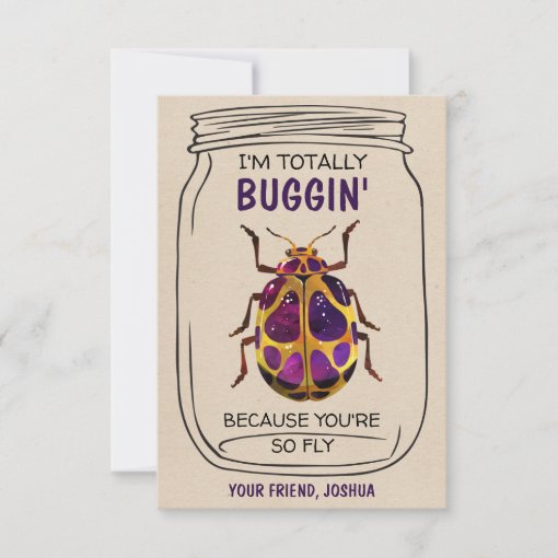Fun Bug Valentines Day Card Beatle | Zazzle
