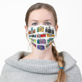 Fun Cameras Say Cheese Adult Cloth Face Mask | Zazzle