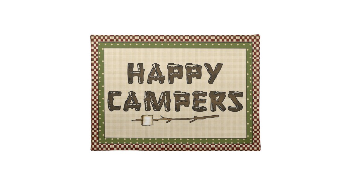 Fun Camping cartoon place mat | Zazzle