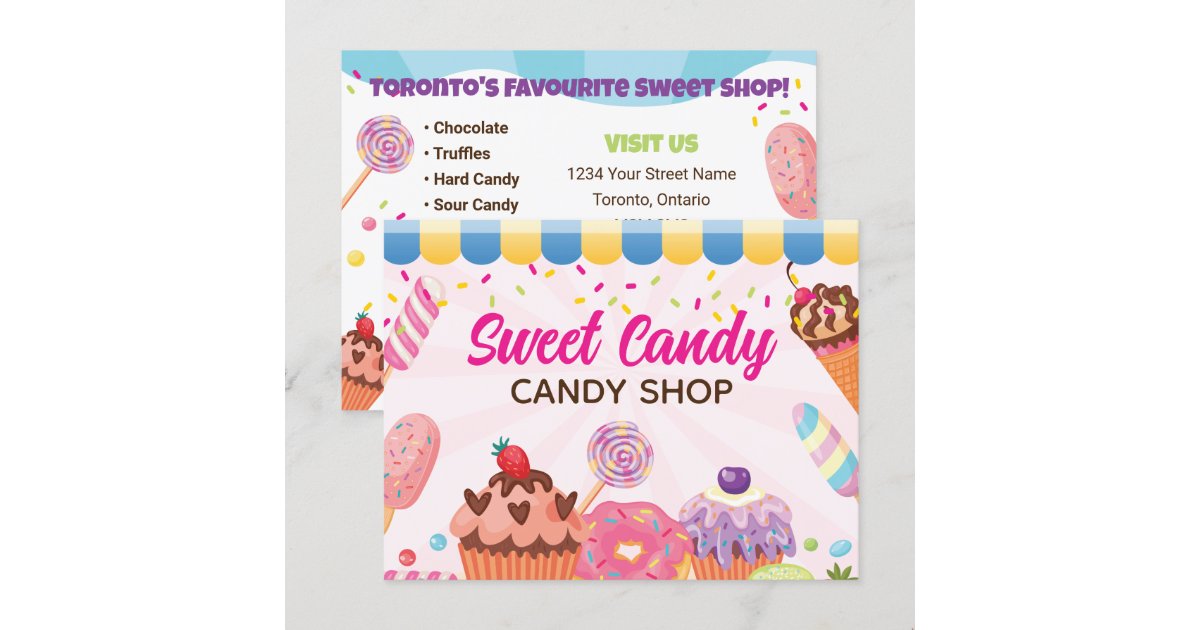 Fun Candy Shop Flyer Postcard | Zazzle