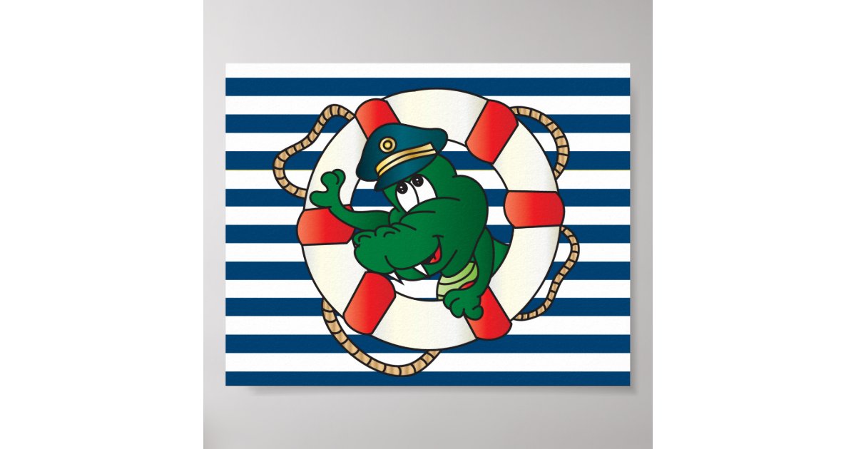 Fun Captain Alligator Poster | Zazzle