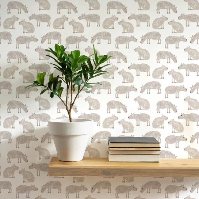 Fun Capybara Art Wallpaper | Zazzle