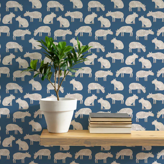 Fun Capybara Art Wallpaper | Zazzle