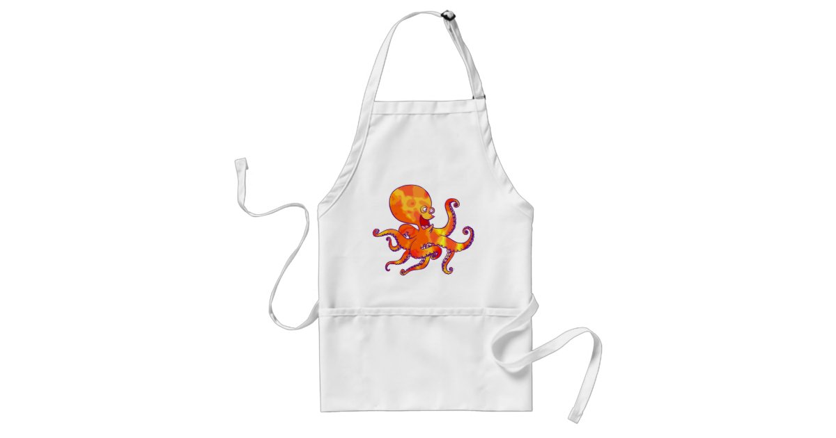 Fun Cartoon Octopus Mousepad Adult Apron | Zazzle