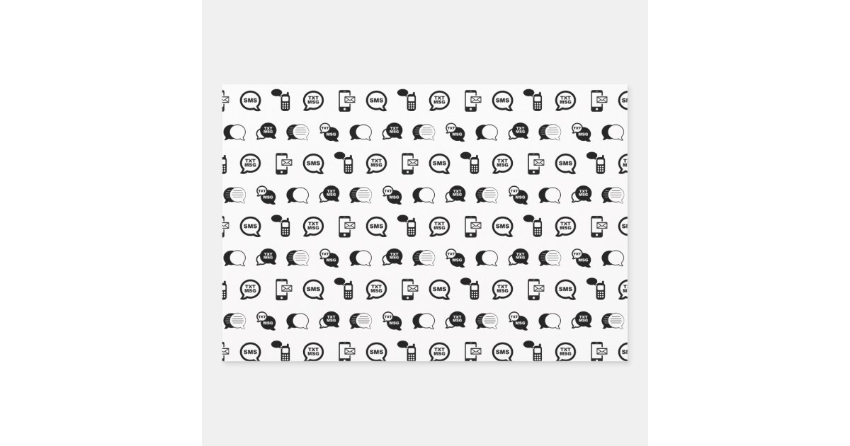 Fun Cell Phone Text Messaging Pattern CUSTOM COLOR Wrapping Paper ...